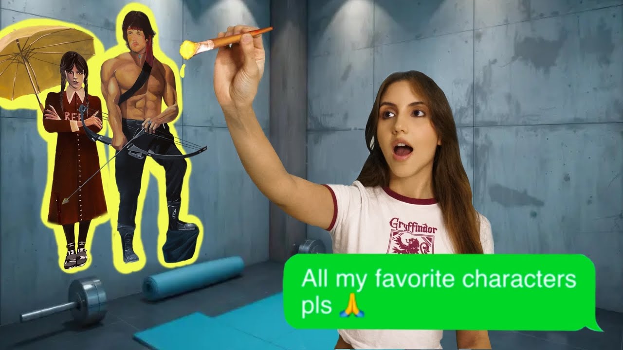 GYM MURAL CHALLENGE - 79 HOURS 🫨 with favorite TV characters - YouTube