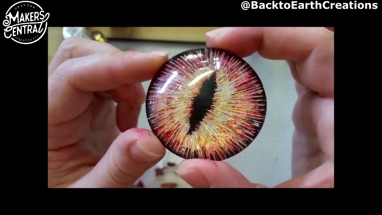 Handmade Dragon Eye Made From Glass Cabochons and Nail Polish - YouTube
