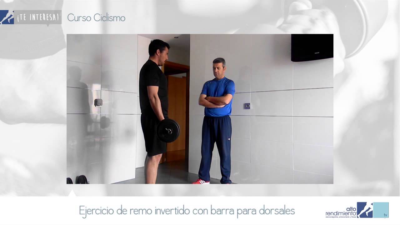Ejercicio de remo invertido con barra para dorsales - YouTube