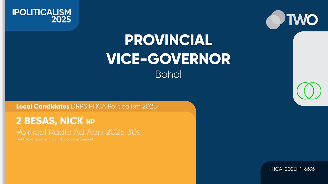 BESAS, NICK (NP) Political Radio Ad April 2025 16s (Bohol) - YouTube