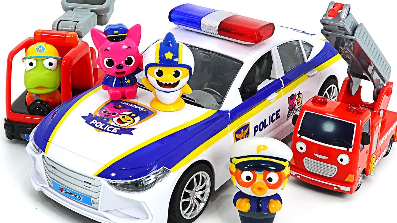 Let’s go Baby shark, Pinkfong Police car! Catch the jewel thief minion ...