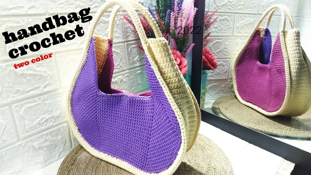 Handbag Crochet Two Color - YouTube