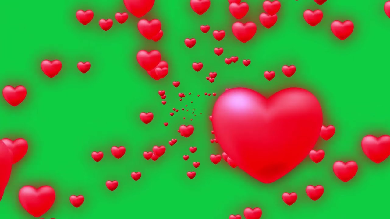 Green Screen / Elevate Your Videos with Heart Animations: Love, Passion ...