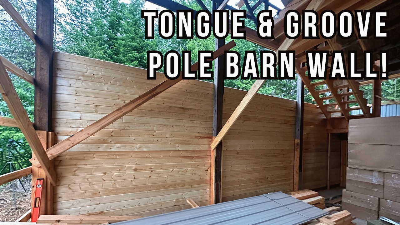 Adding a Tongue & Groove Accent Wall to Our Pole Barn! - YouTube