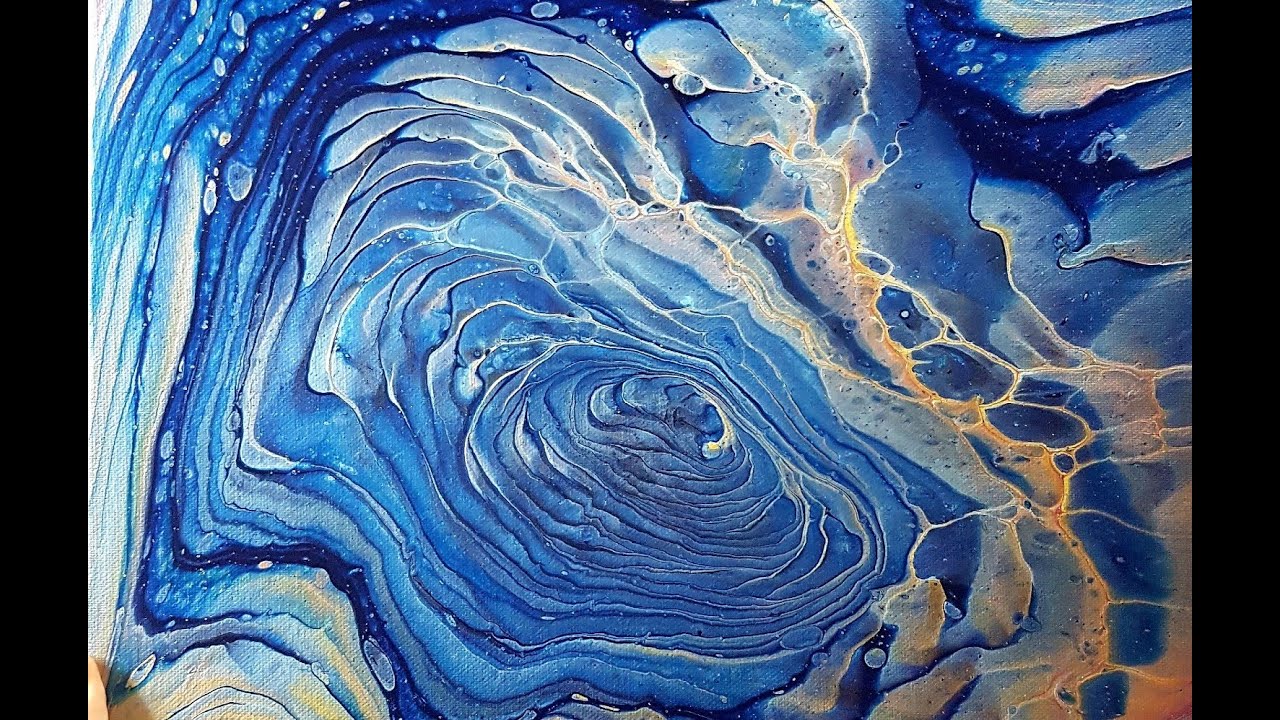 #54| Dreaming 💫 Blue RING POUR - Acrylic Pouring | Fluid Art Patterns ...