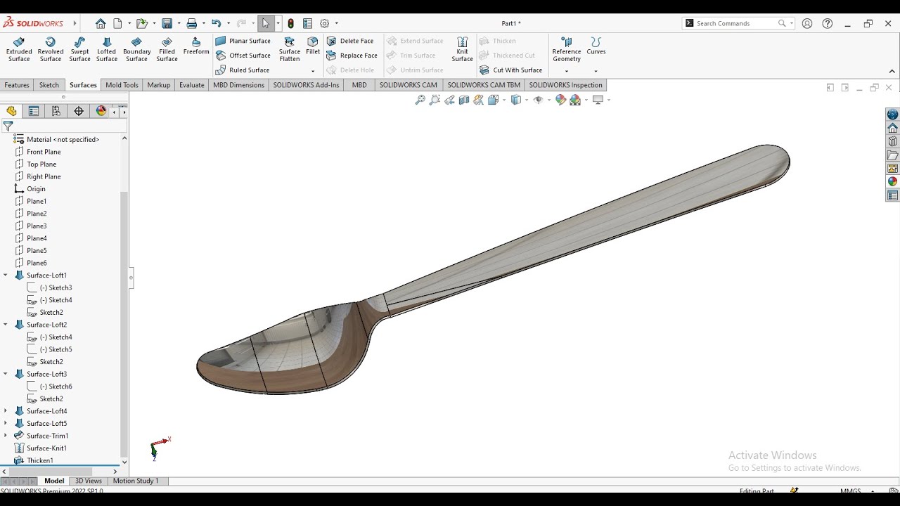 Draw the spoon || 3D spoon design || Solidworks Spoon design - YouTube