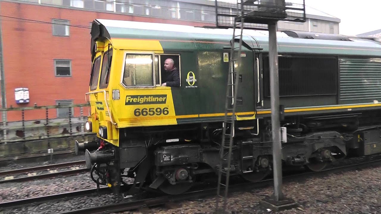 Freightliner Class 66 No 66596 at Newcastle - Daventry to Coatbridge ...