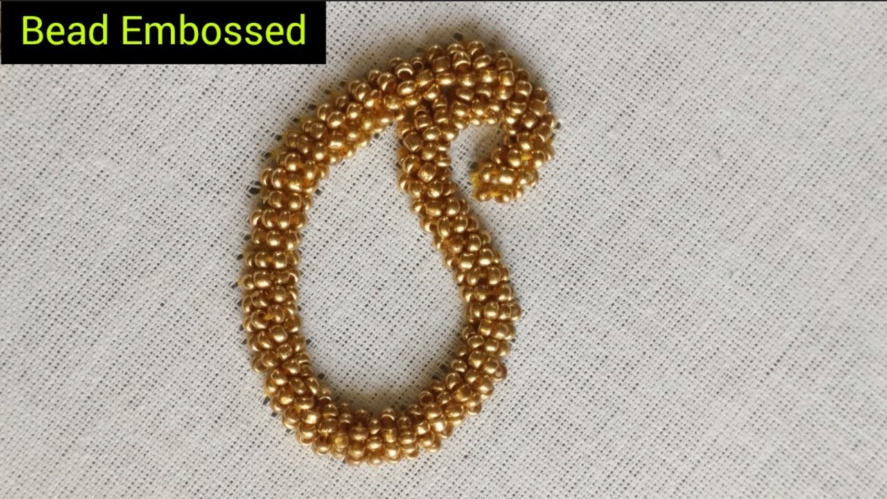 Aari Class: 66 Embossed Bead work in Mango design#aariclassintamil # ...