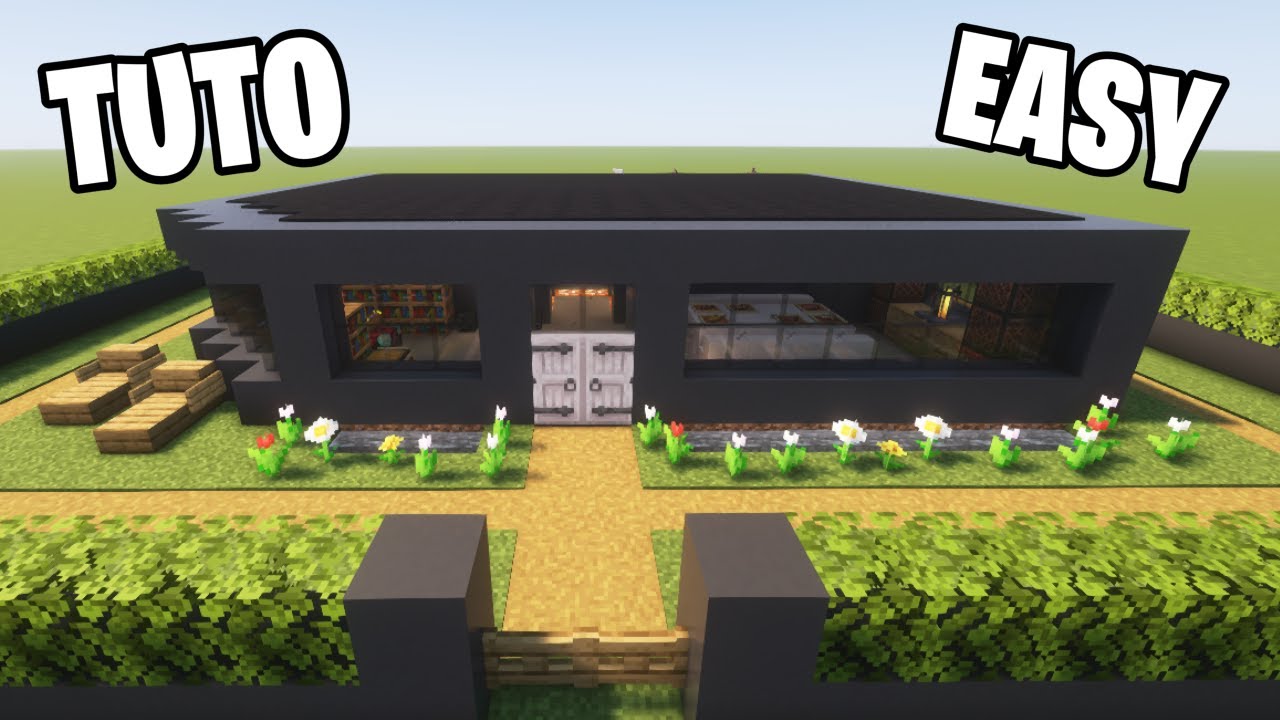 MINECRAFT: EASY TUTORIAL FOR A MODERN CONCRETE HOUSE IN SURVIVAL! 🏗️ # ...