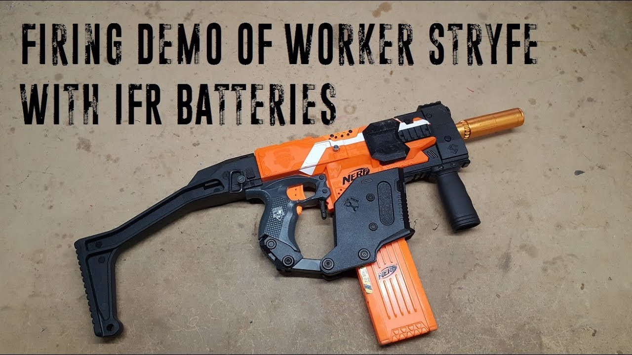 Worker Stryfe with LiFe Batteries Firing Test - YouTube