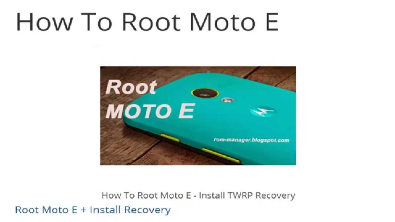 HOW TO ROOT MOTO E - YouTube