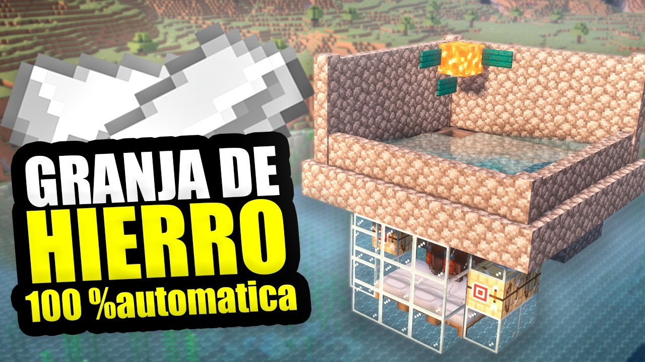😱 ¡La GRANJA de HIERRO Más FÁCIL de Minecraft 1.20.+! Minecraft Java ...