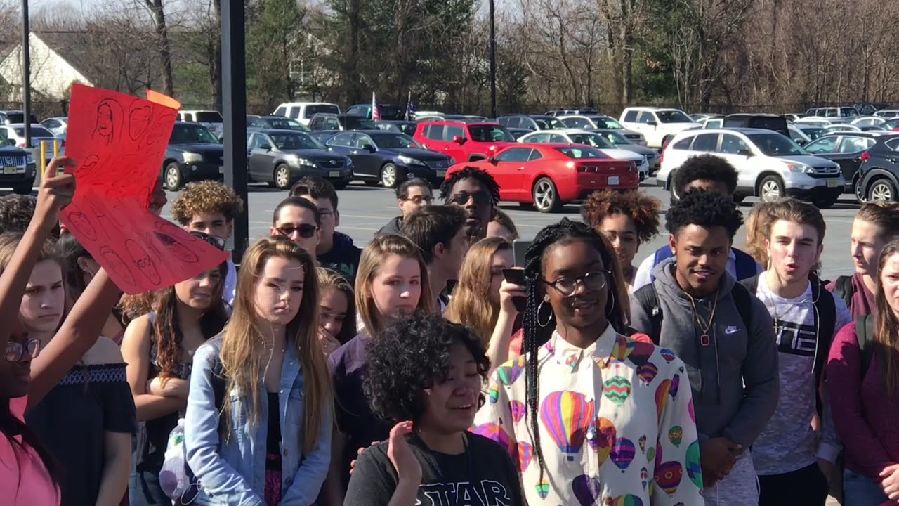 Eastern High School students protest the Parkland shootings with a ...