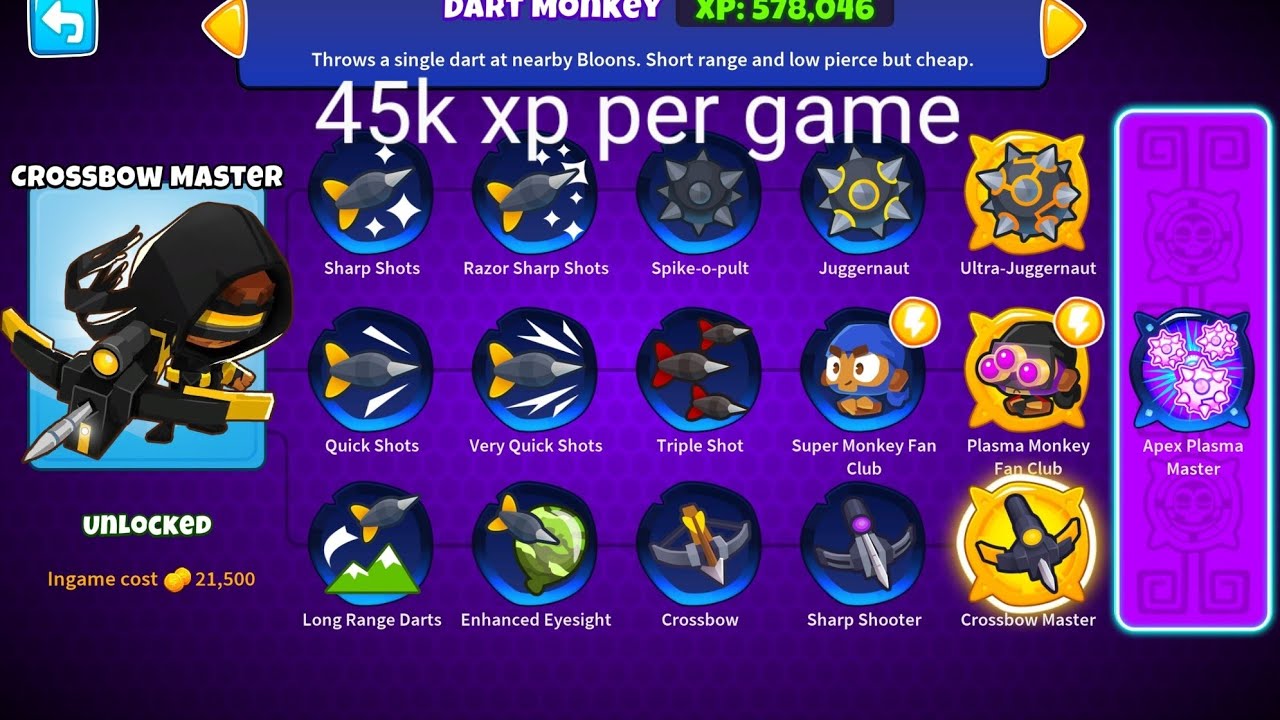 easy way to get dart monkey xp fast (45k xp) - YouTube