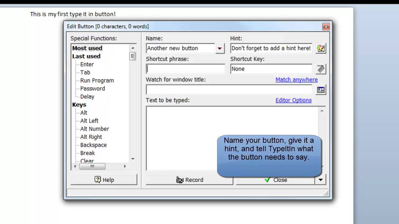 How to make a Basic Button in TypeItIn - YouTube