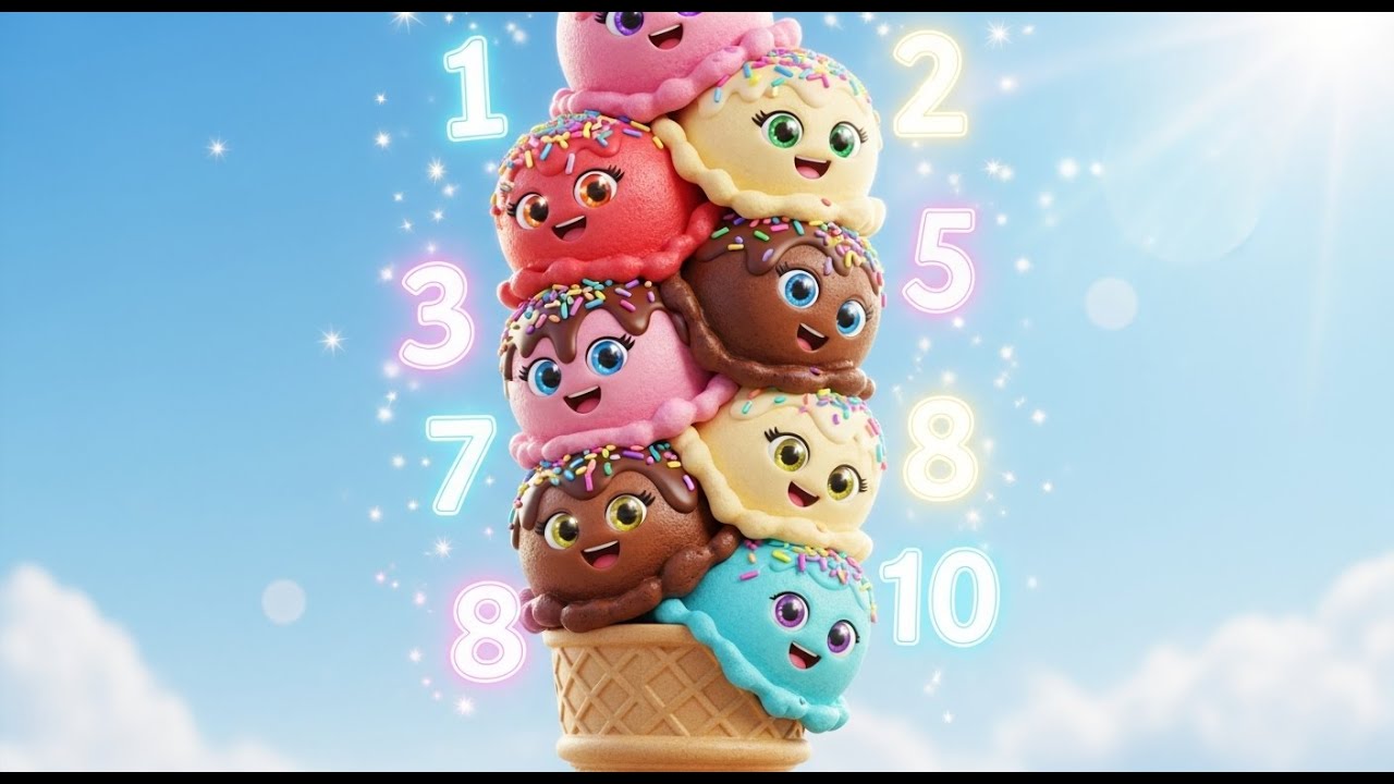Contando Bolas de Helado 🍦🔢 | Canción de Números para Niños | Aprende ...