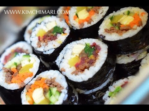 Gimbap - Korean Seaweed Rice Roll - YouTube