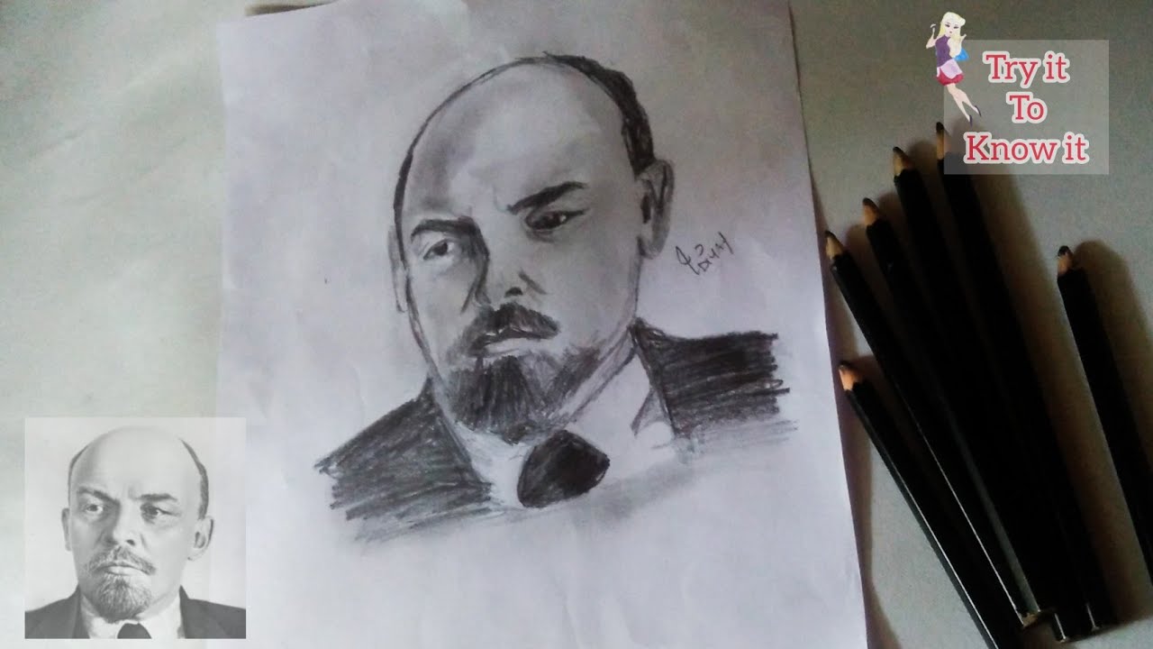 Vladimir Lenin pencil drawing||pencil drawing of Former Premier of the ...