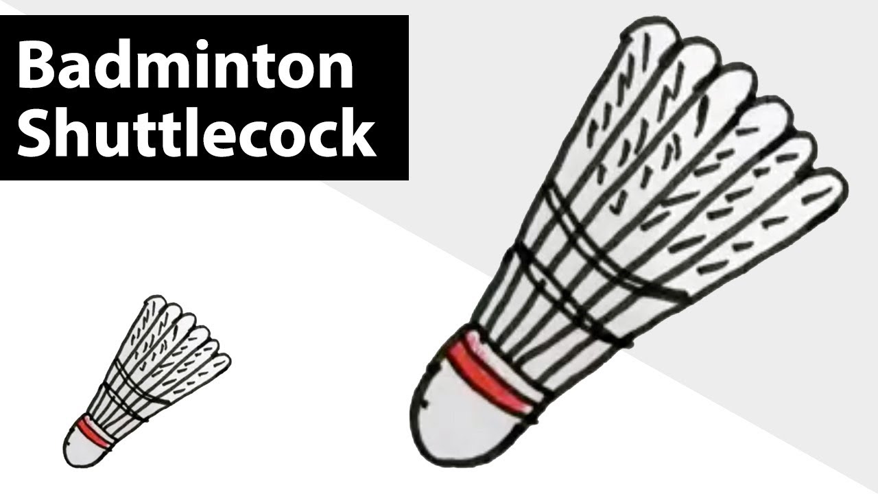 How to draw Badminton Shuttlecock - Step by step drawing lessons ...