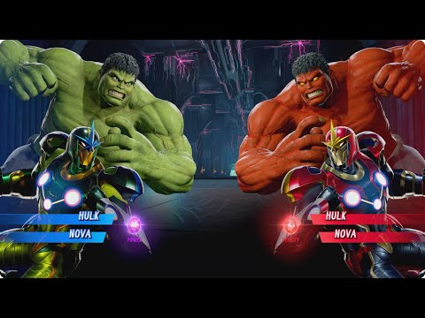 Hulk and Nova vs Red Hulk and Nova - MARVEL VS. CAPCOM: INFINITE - YouTube