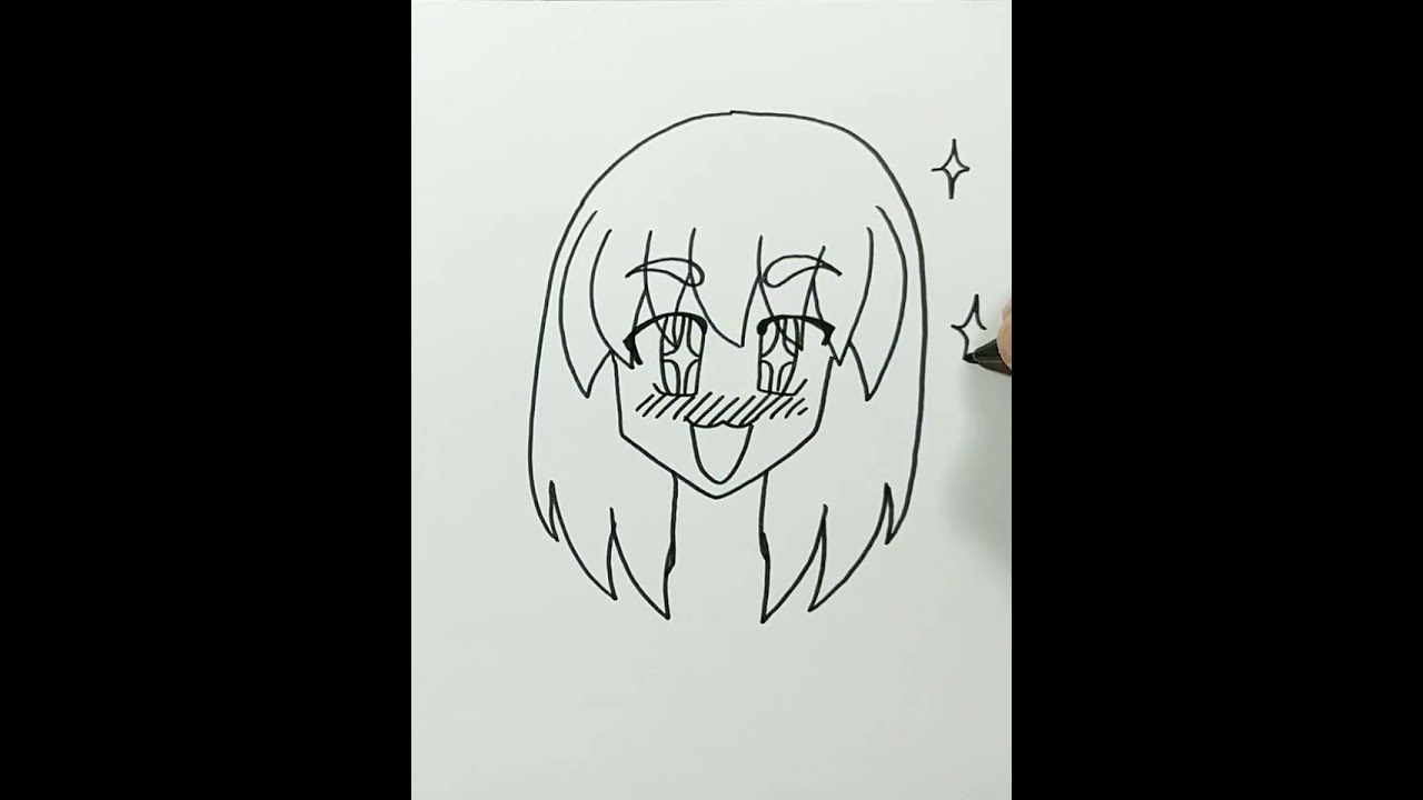 DRAWING GIRL ANIME SATISFIED FACE - YouTube