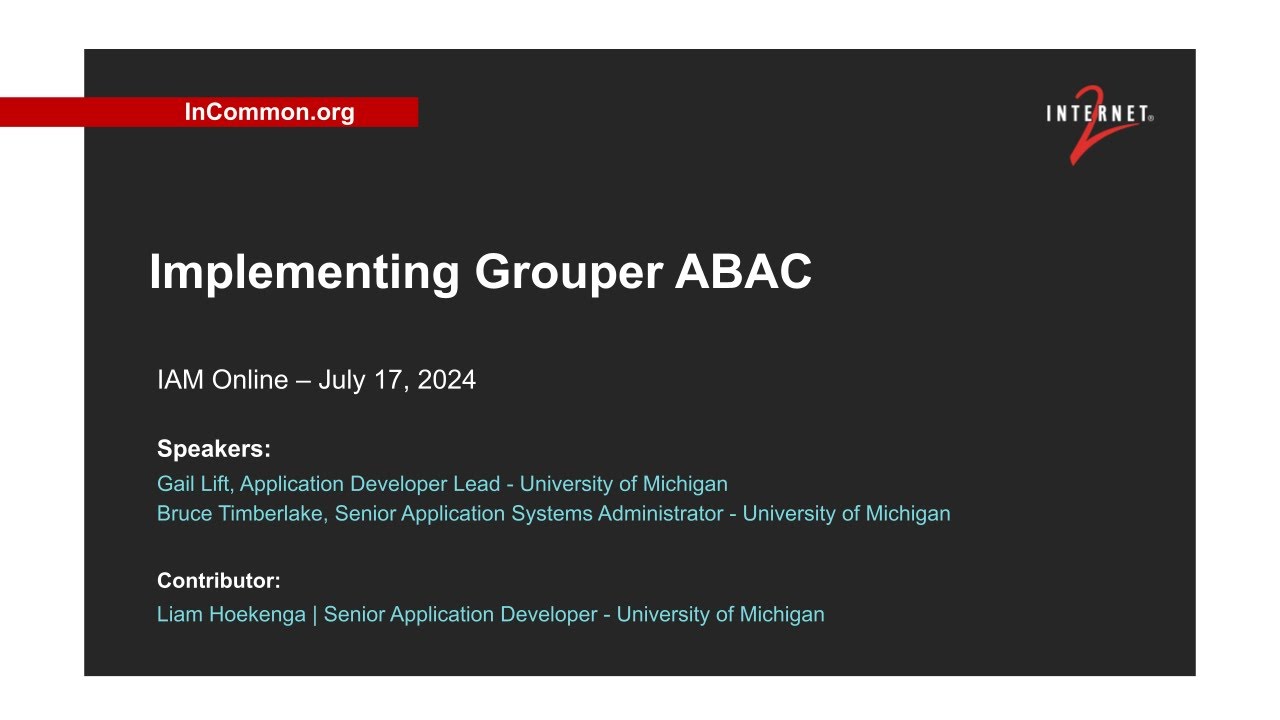 Implementing Grouper ABAC - YouTube