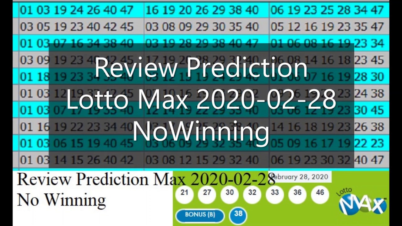 Review Winning Prediction Lotto Max for 2020-02-28 - YouTube