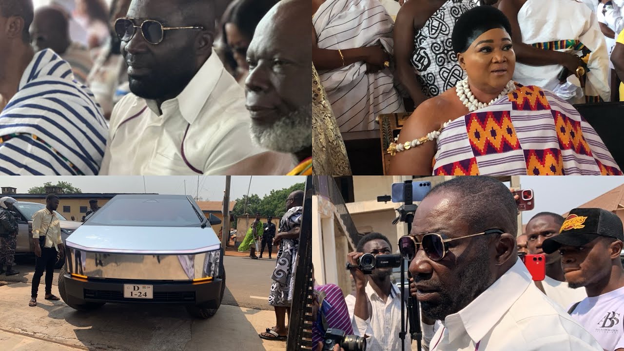 WOW😍Dr.Osei Kwame Despite storms Mampong Hemaa’s 25th Anniversary with his 2025 Cyber Truck😱 ...