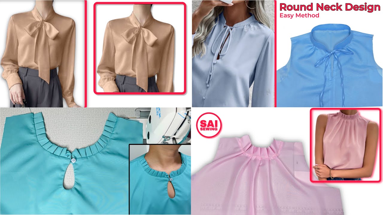 [4] tips and techniques for sewing Neck Designs | Sewing Tricks - YouTube