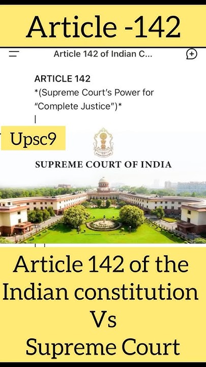 Article-142 of the Indian constitution/#Vice president #shorts#upsc#supremecourt# ...