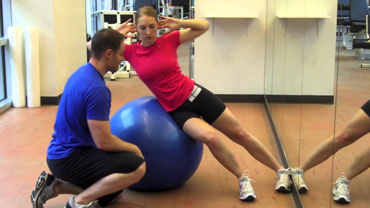 100 Best Ab Exercises | Swiss Ball Frontal Plane Static Lean - YouTube