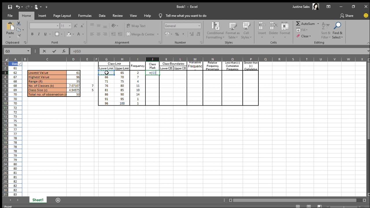 How to construct FDT using Excel - YouTube