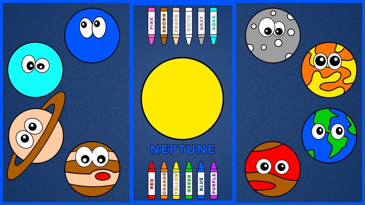 Let's Color PLANETS for BABY | Learn Colors | Mercury Venus Earth Mars ...