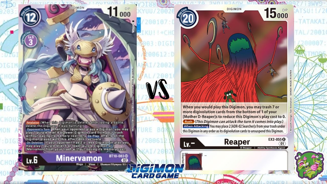 DIGIMON TCG: Minervamon (Purple) vs D-Reaper (White) - YouTube