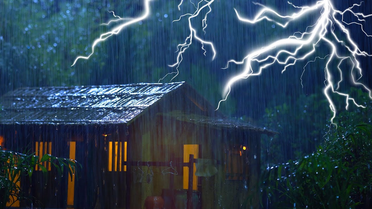 Fall Easily Into Deep Sleep with Heavy Rain and Furious Thunderstorm 💤 ...