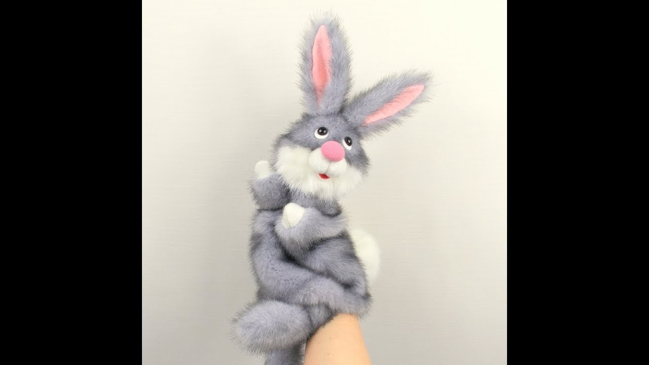 Gray Hare hand puppet. - YouTube