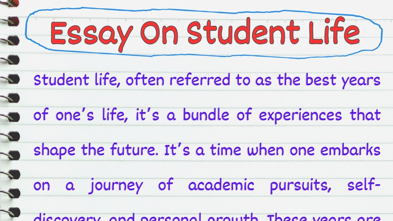 Essay On Student Life - YouTube