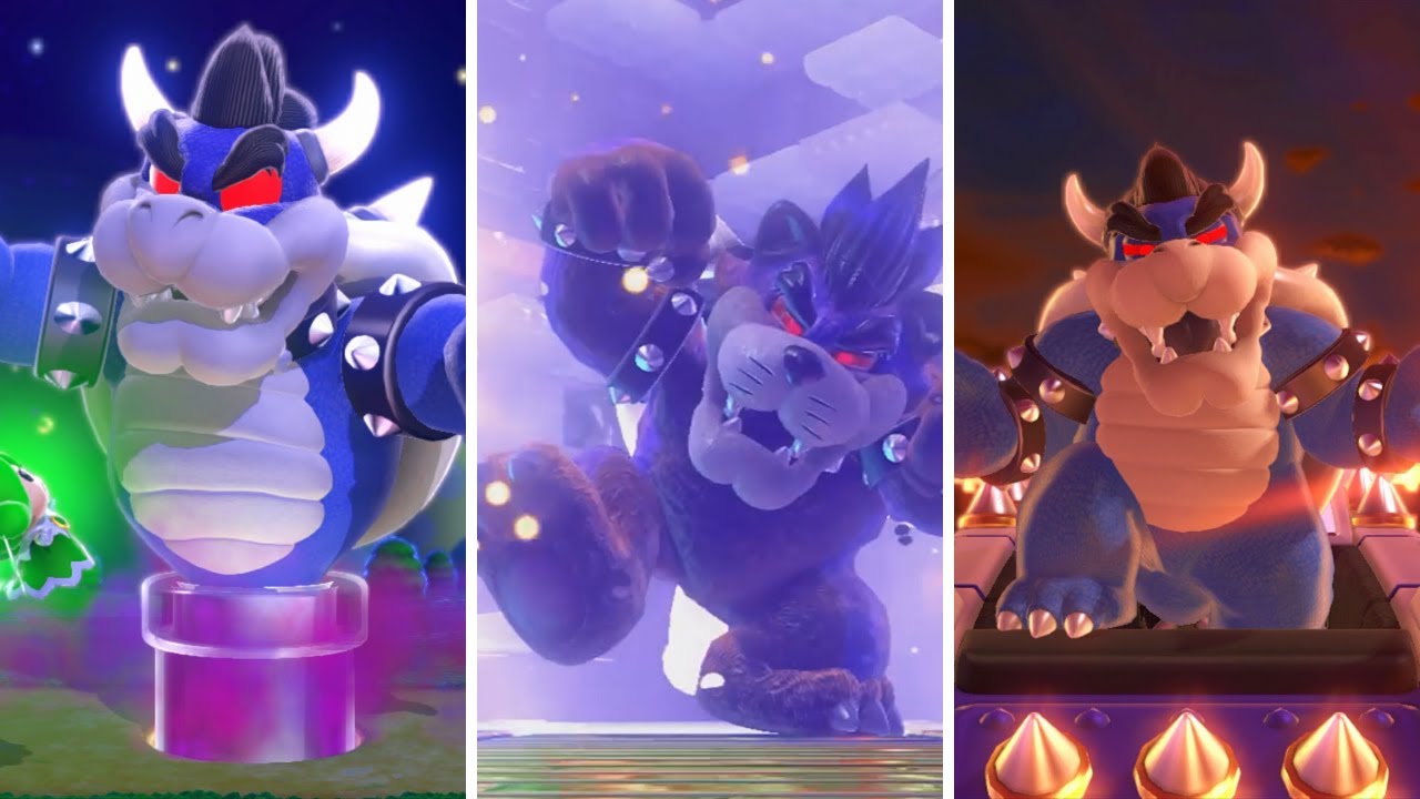 SUPER MARIO 3D WORLD | All Dark Bowser Battles - YouTube