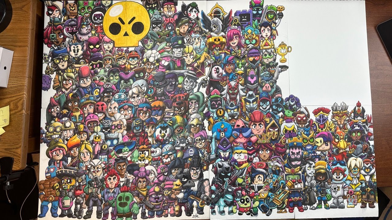 Drawing EVERY Brawl Stars Skin - Angel Max - YouTube