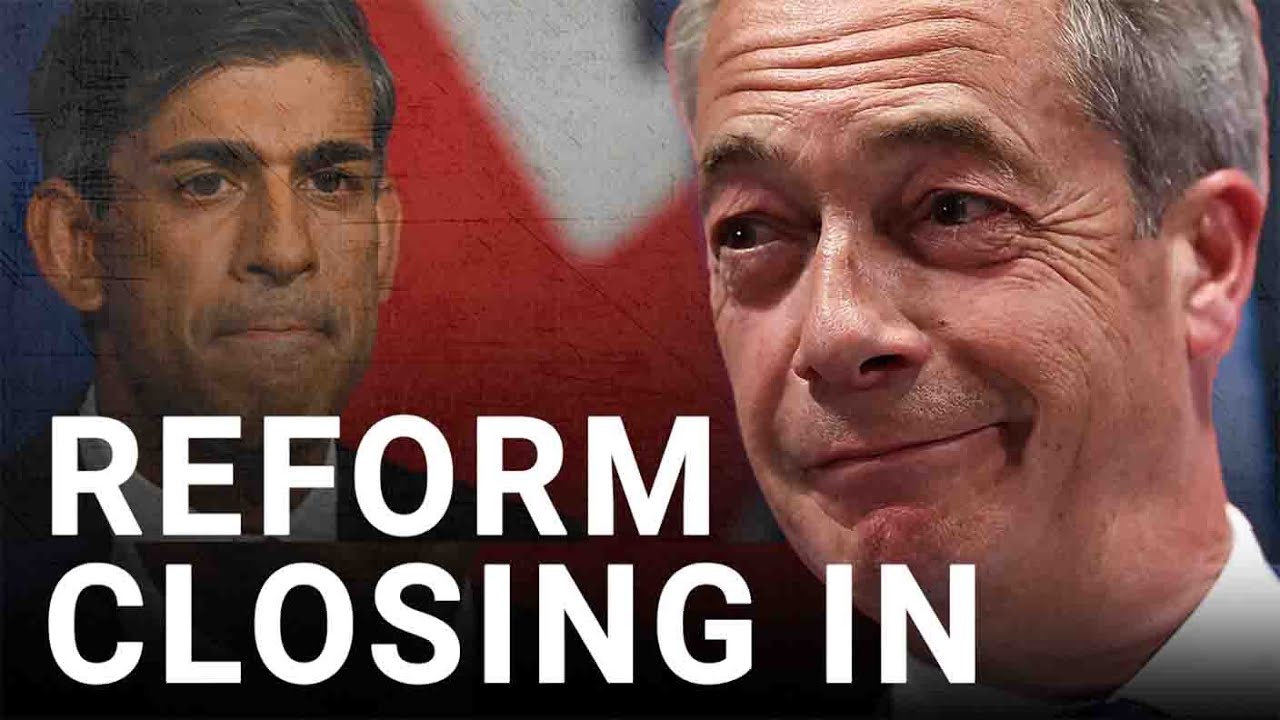 Reform polling just two points behind Tories - YouTube