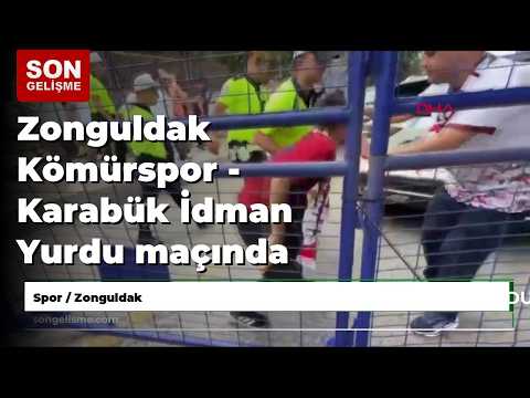 Zonguldak Kömürspor - Karabük İdman Yurdu maçında taraftarlar arasında arbede / Video eklendi