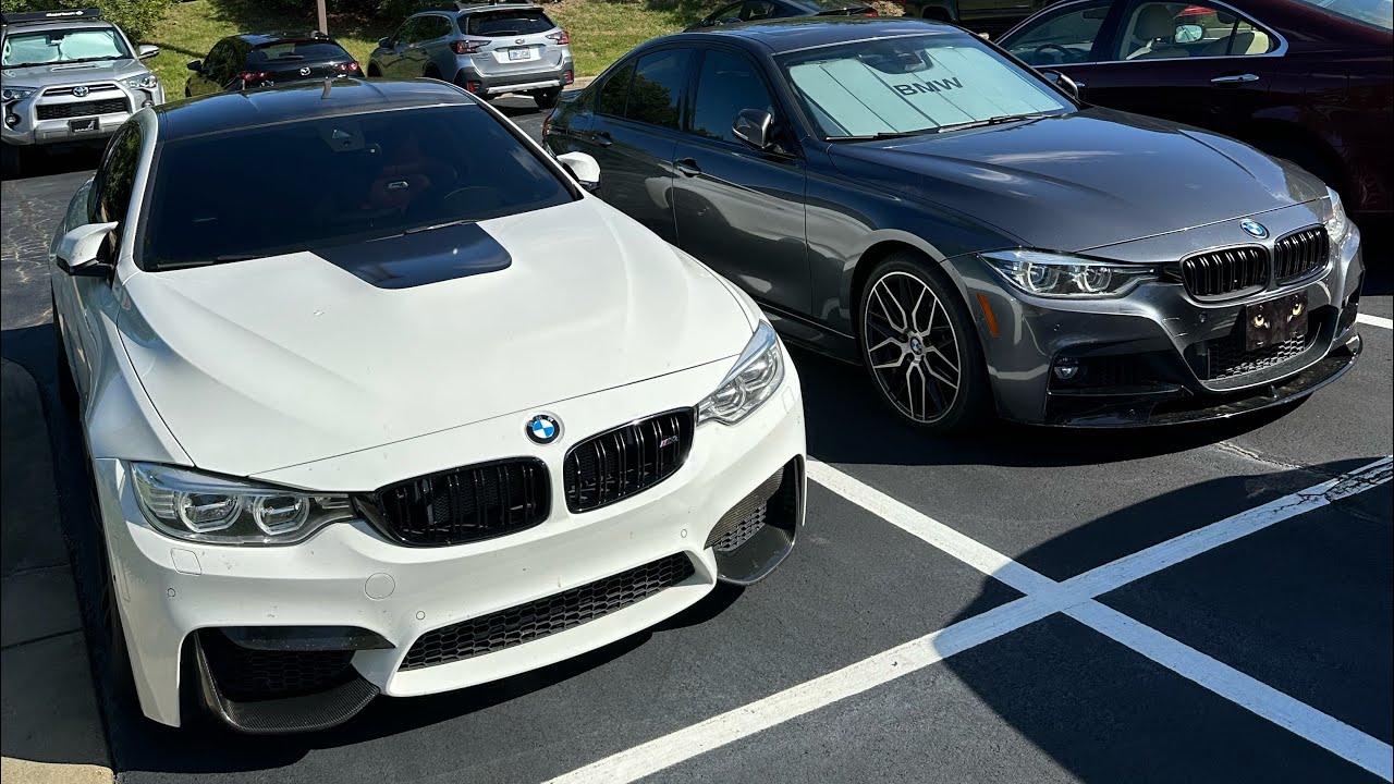 BMW M4 cutting up with a BMW 340i - POV - YouTube