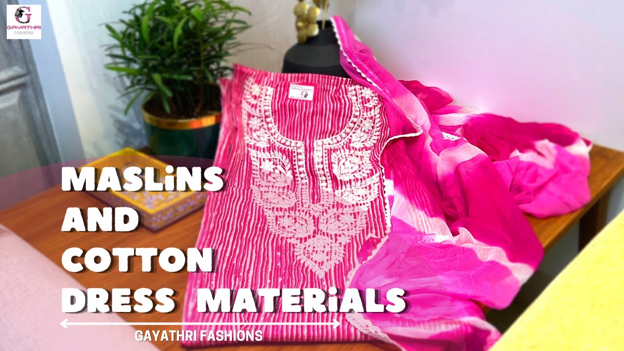 Maslin silks| kota cottons dress materials and semi stitched - YouTube