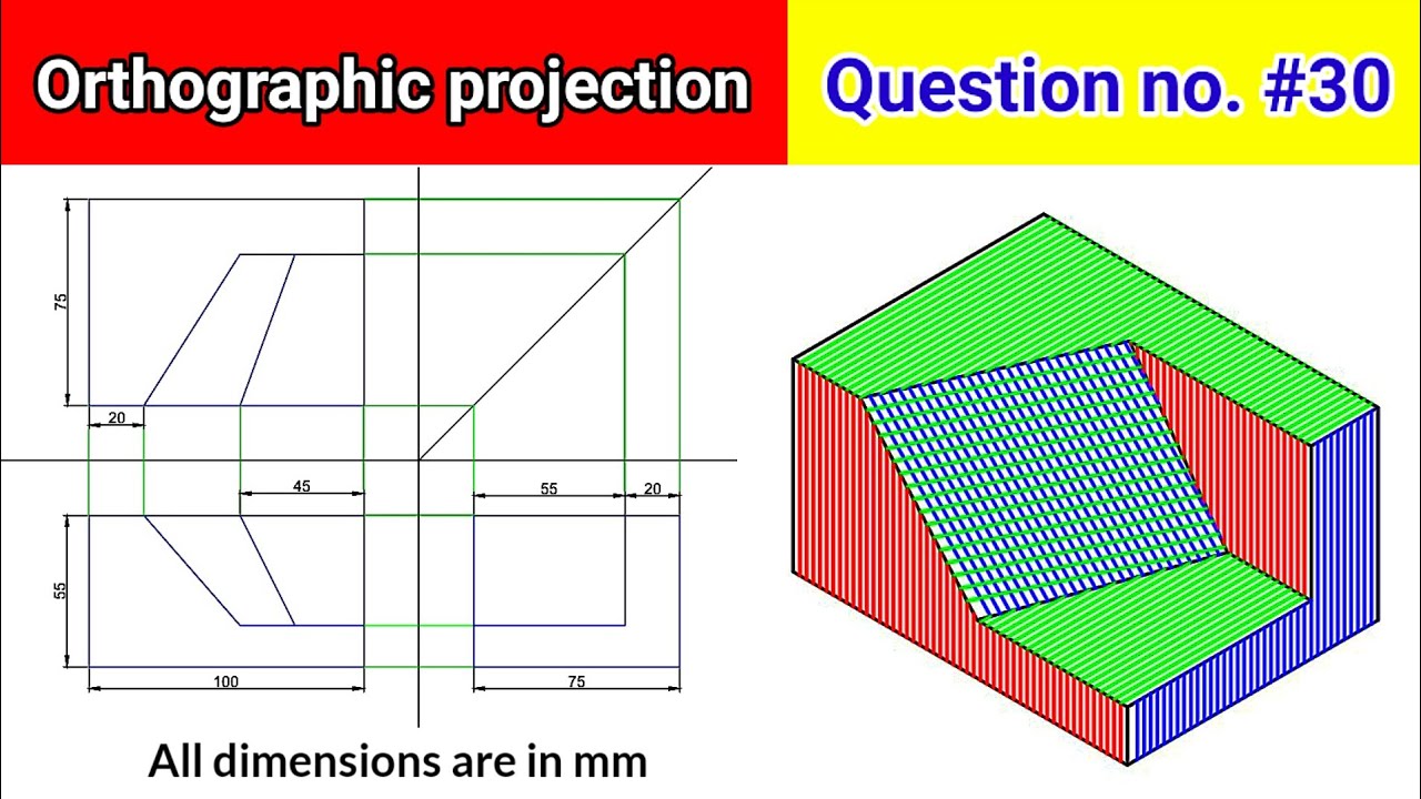 orthographic projection in engineering drawing in hindi (Part-30) @isometric champ - YouTube