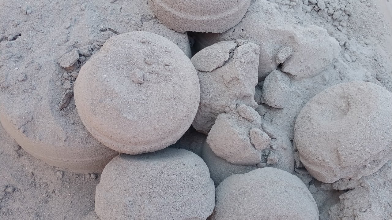 ASMR: New/ Pure Silky Sand Dry Crumbling on Floor#sandcementasmr # ...