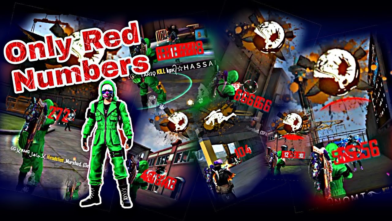 Only red numbers 🔴 one tape headshots 🔥⚡️ [ALL MIX GAMING] FREE FIRE ...