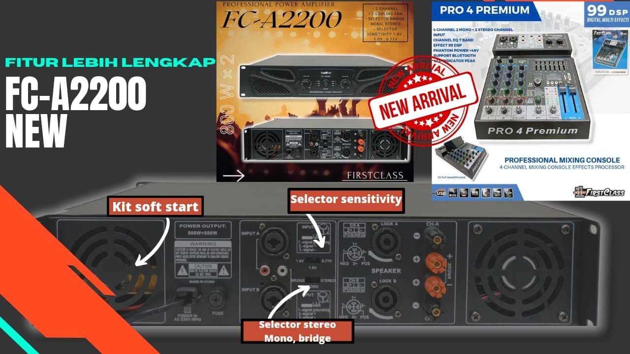 POWER AMPLIFIER FIRSTCLASS NEW FC-A2200 FITUR LEBIH LENGKAP SUARA LEBIH ...
