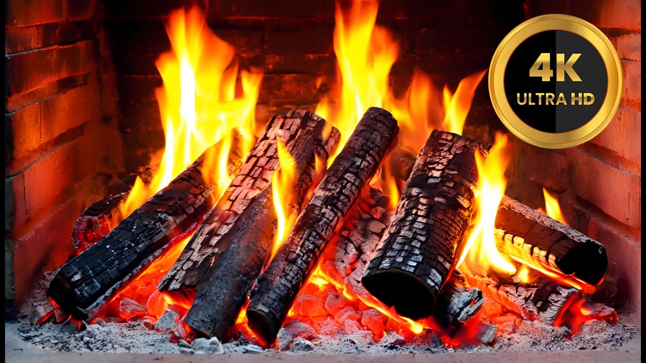 Fireplace ASMR | Burning Log & Crackling Fireplace for Sleep & Study ...
