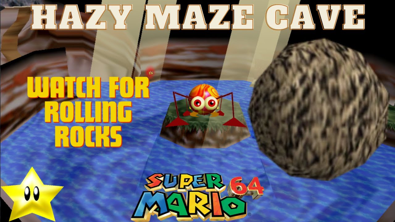 [Super Mario 64] Hazy Maze Cave - Watch for Rolling Rocks - YouTube