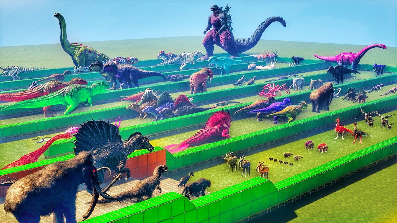 DARKNESS DINOS DEATHRUN😈 | All Dinosaurs ARK & Godzilla - YouTube